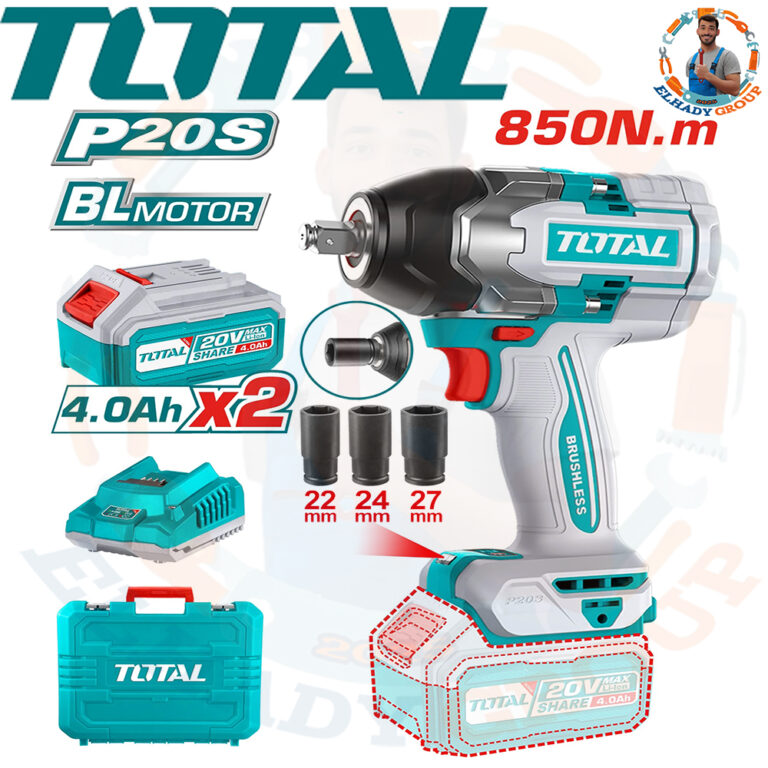 دريل 2/1″ 20فولت 850نيوتن 2بطارية 4امبير توتال_TIWLI2085 – Elhady